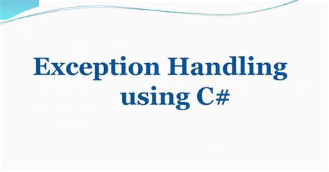 E Books Presentation Slideslecture Notes Of Exception Handling Using