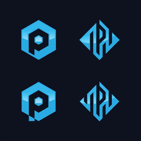 Technology Abstract P Letter Icon Vector Concept Design Illustration