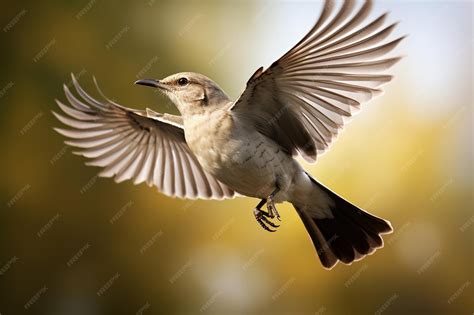 Premium Ai Image Mocking Bird Flying