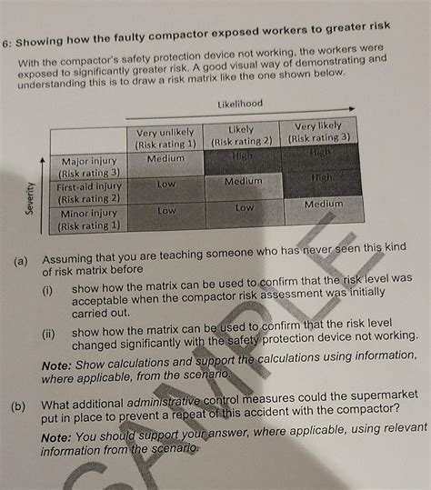 Solved Showing How The Faulty Compactor Exposed Workers Chegg