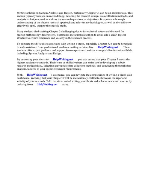 System Analysis And Design Thesis Chapter 3 Download Free Pdf