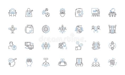 Organization Team Line Icons Collection Collaboration Strategy Unity Communication Synergy