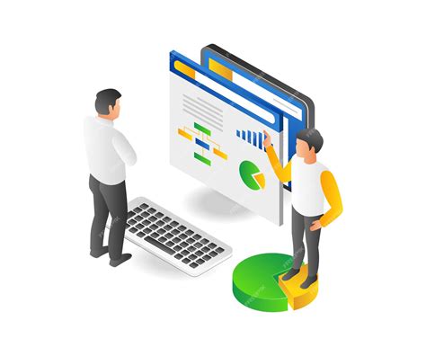 Premium Vector Two Men Analyzing Network Business Data