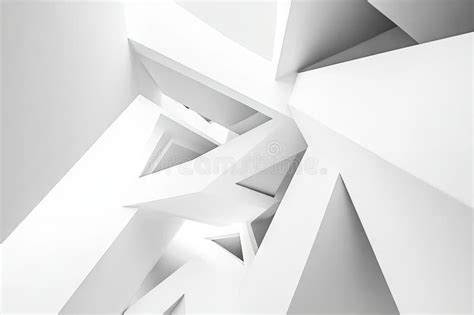 Abstract Geometric Architecture With White Angular Shapes Stock Illustration Illustration Of