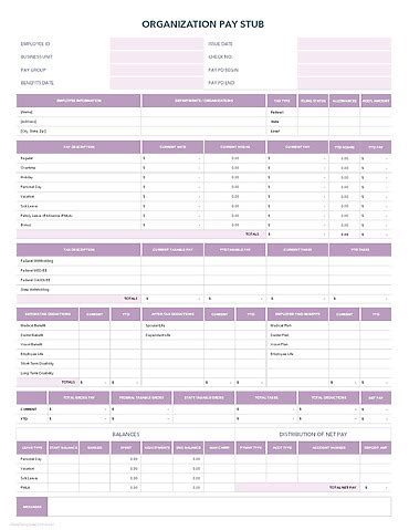 Free Pay Stub Templates Word Excel GDocs Sheets