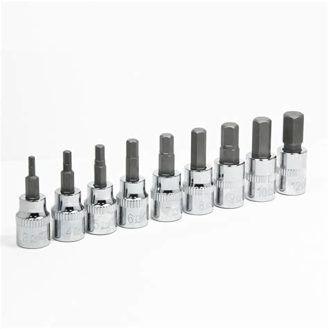 9 PIECE 3 8 DR METRIC HEX BITS SOCKET SET Chicane