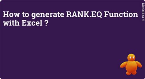 How To Use RANK EQ Function In Excel Monkidea Analytics Idea Of Wisdom With Analytics