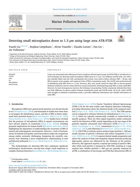 Pdf Detecting Small Microplastics Down To 1 3 μm Using Large Area Atr