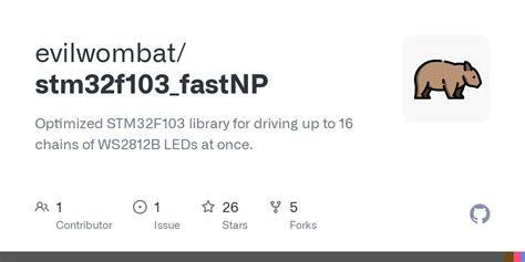 GitHub Evilwombat Stm32f103 FastNP Optimized STM32F103 Library For Driving Up To 16 Chains Of