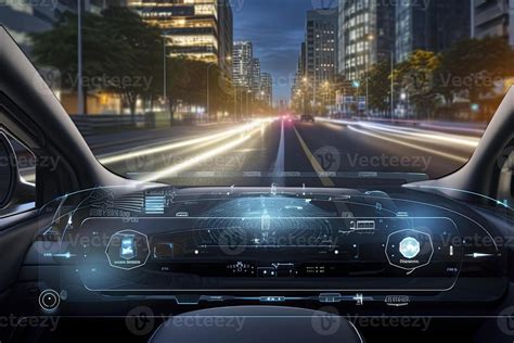 Ai Generated Modern Smart Car Technology Intelligent System Using Heads Up Display Hud
