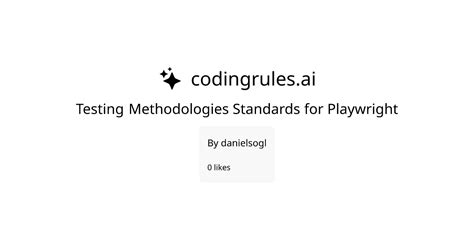 Testing Methodologies Standards For Playwright Coding Rules