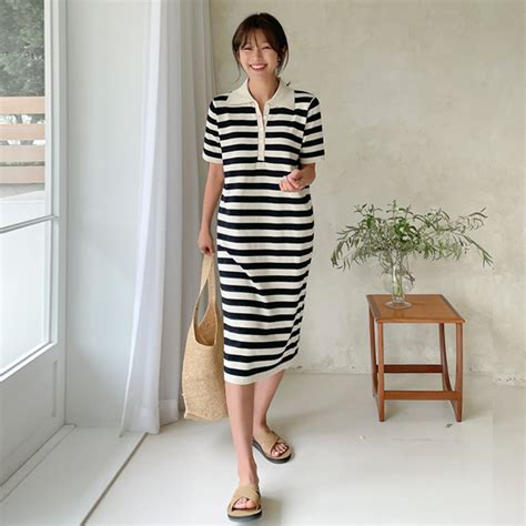 로리드 단가라 롱 원피스 에이블리