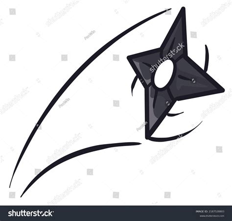Design Cartoon Style Sharp Flying Shuriken Stock Vector Royalty Free