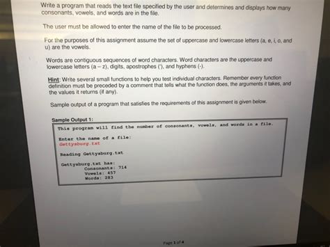 Solved Must Be In C Programing User Will Input A File