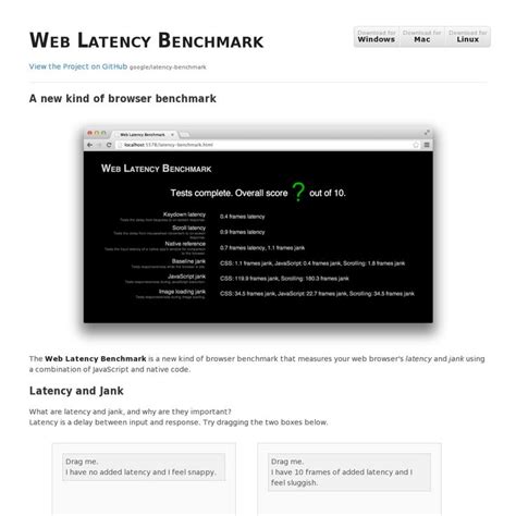 The Web Latency Benchmark Is A New Kind Of Browser Benchmark That The Web Latency Benchmark Is A New Kind Of Browser Benchmark That