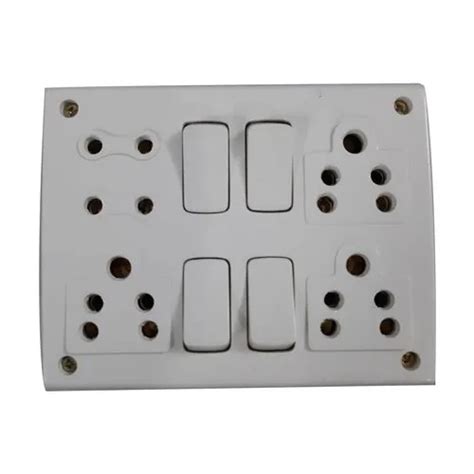6 socket electrical switch board matte finish 6 sockets 4 switches