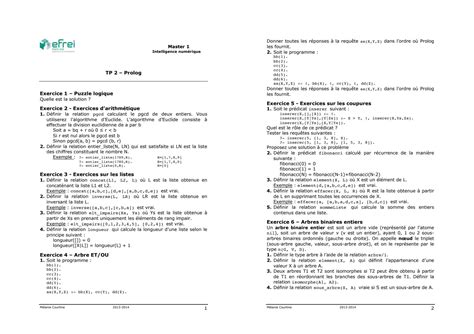 SOLUTION 2013 14 Tp Tp2 Prolog Sujet Ia Studypool
