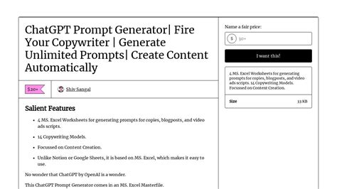 ChatGPT Copywriting Prompts Generator - DoTheAI