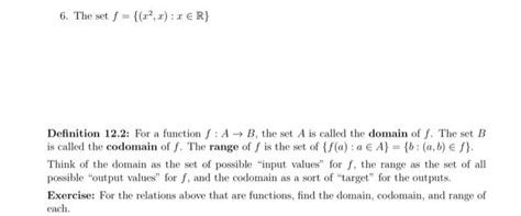 solved 6 the set f { x2 x x∈r} definition 12 2 for a