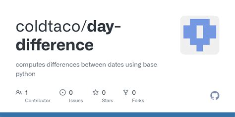 GitHub Coldtaco Day Difference Computes Differences Between Dates Using Base Python