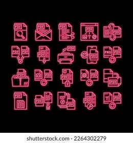 Pdf Electronic File Neon Light Sign Stock Vector Royalty Free Shutterstock