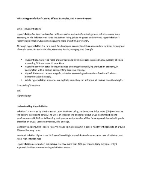 What Is Hyperinflation Causes Effects Examples And How To Prepare While Inflation Measures