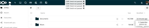Csrf Check Not Passed Message When Dragging Folders Into Nextcloud 13 Web Interface · Issue
