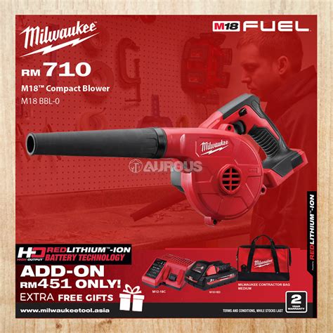 Milwaukee M18 Compact Blower M18 Bbl 0 Bare Tool Aurous Tick Hong