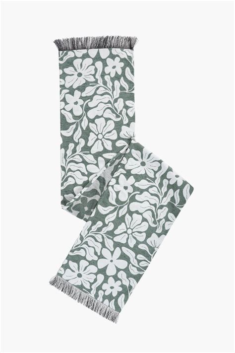 Chenille Floral Table Runner