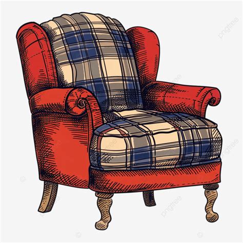 낙서 스타일의 격자 무늬가 있는 안락의자 안락 의자 낙서 아늑한 Png 일러스트 및 이미지 에 대한 무료 다운로드 Pngtree