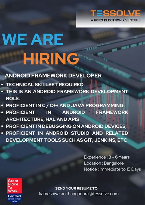 Kameshwaran T On Linkedin Androiddeveloper Androiddevelopers Android Bangalorejobs Ithiring