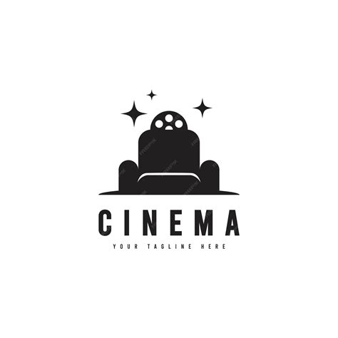 Logo De Cinéma Dans Un Style Minimaliste Silhouette De Diffusion Numérique Vectorielle Convient