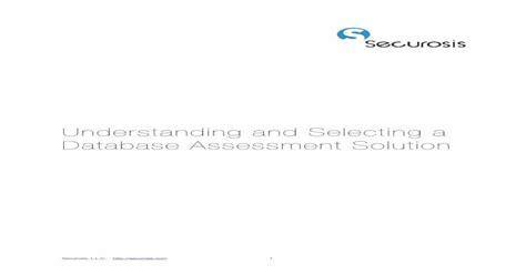 Download Pdf Understanding And Selecting A Database Assessment Solution