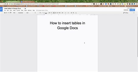 Time To Talk Tech How To Insert Tables In Google Docs
