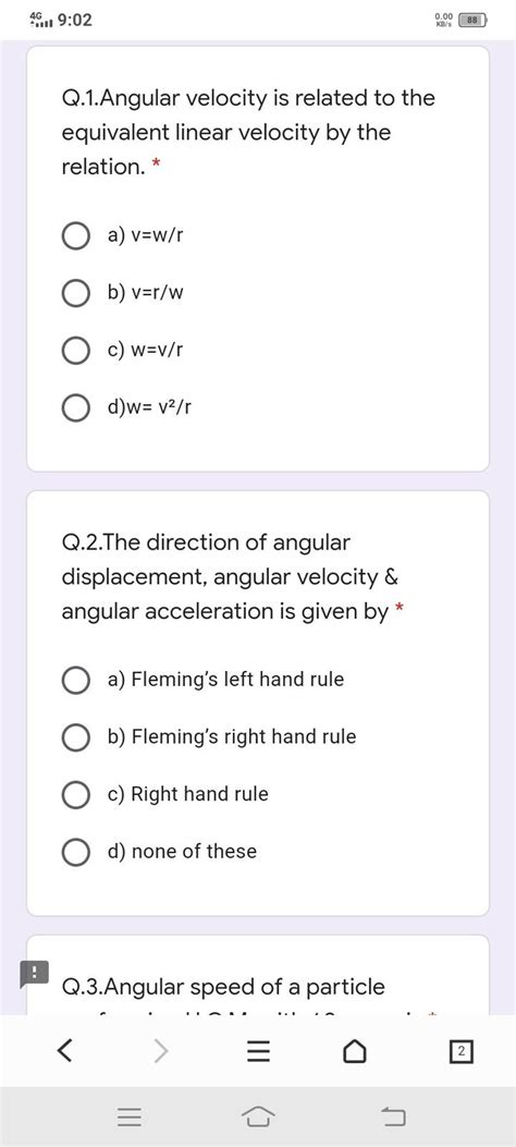 Q Angular Velocity Is Related To The Equivalent Linear Velocity By The