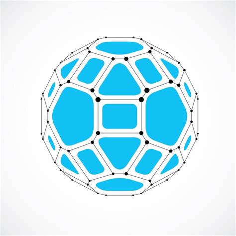 Premium Vector 3d Vector Digital Wireframe Spherical Object Made Using Facets Geometric