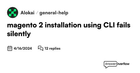 Magento 2 Installation Using Cli Fails Silently Alokai
