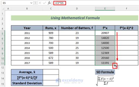 How To Calculate Standard Deviation Of A Frequency Distribution In Excel