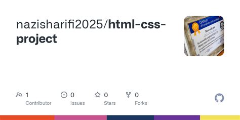 Github Nazisharifi2025html Css Project