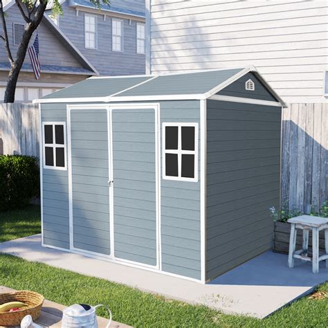 Outdoor Storage Shed 6x8 Ft Waterproof Utility Tool Shed With Double