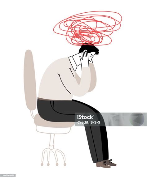 남자 정신 건강 문제 슬픔 불행 우울한 남자 고립 된 벡터 일러스트 레이 션 남성 아픈 기억 스트레스 사고 개념 우울함에 대한 스톡 벡터 아트 및 기타 이미지 Istock