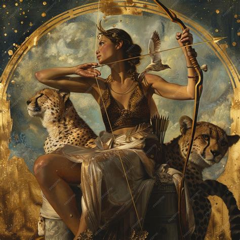 Premium Photo A Woman With A Sword And A Leopard On Her Back