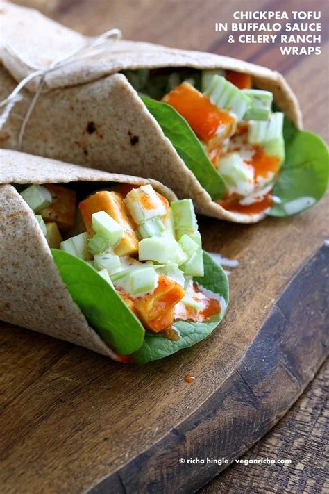 Buffalo Tofu Wrap With Chickpea Tofu Vegan Richa