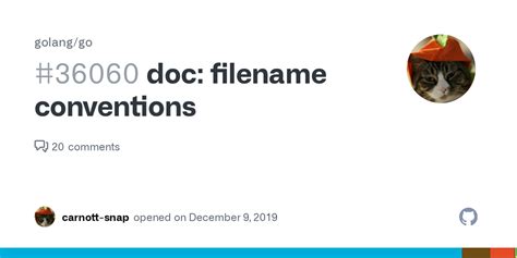 Doc Filename Conventions · Issue 36060 · Golanggo · Github