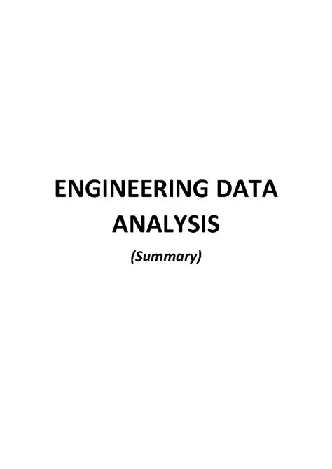 Engineering Data Analysis Notes Lessons 1 6 Overview Studocu