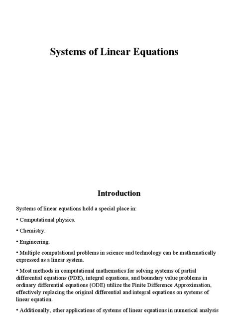 a comprehensive guide to methods for solving systems of linear