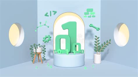 Web Development And Coding 3d Render Illustration Stock Illustration