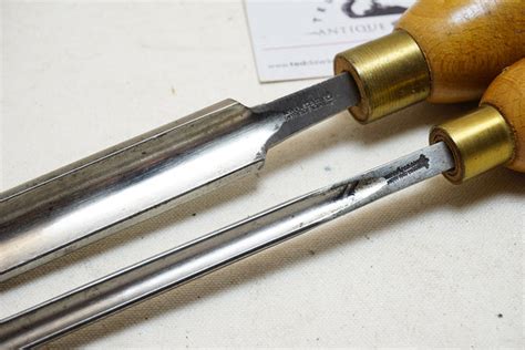 Fine Pair Of W Marples Lathe Turning Gouges Ted Dawson Antique Tools