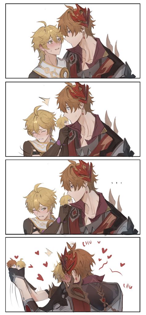 Aether And Tartaglia Genshin Impact Drawn By Haze Danbooru