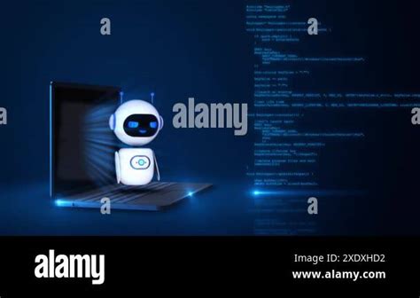 Robot Thinking Using Virtual Interface Ai Chatbot Icon Data Processing Artificial Intelligence